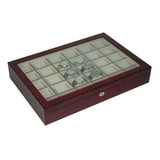 30 Piece Cherry Wood Watch Display Case Wall Stand Holds Watches up to ...