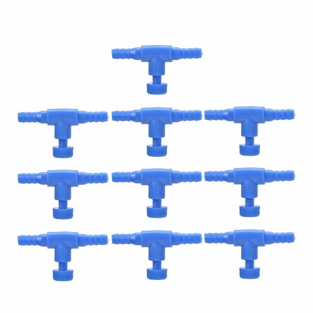 T Shaped Volume Adjustable Air Pump Flow Control Valve Aquarium Airline ...