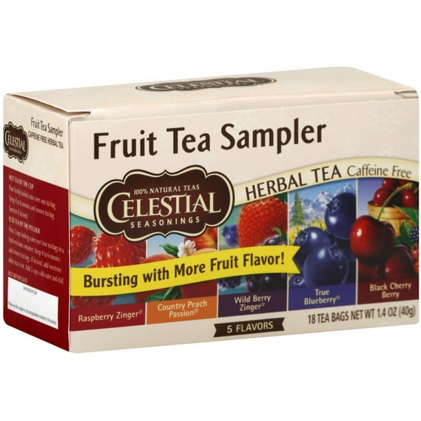 Celestial Seasonings Herbal Tea Bags, Fruit Tea Sampler 18 ea (Pack of ...