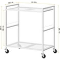 2-Tier Mobile Storage Rack With Metal Swivel Wheels, Rolling Printer ...
