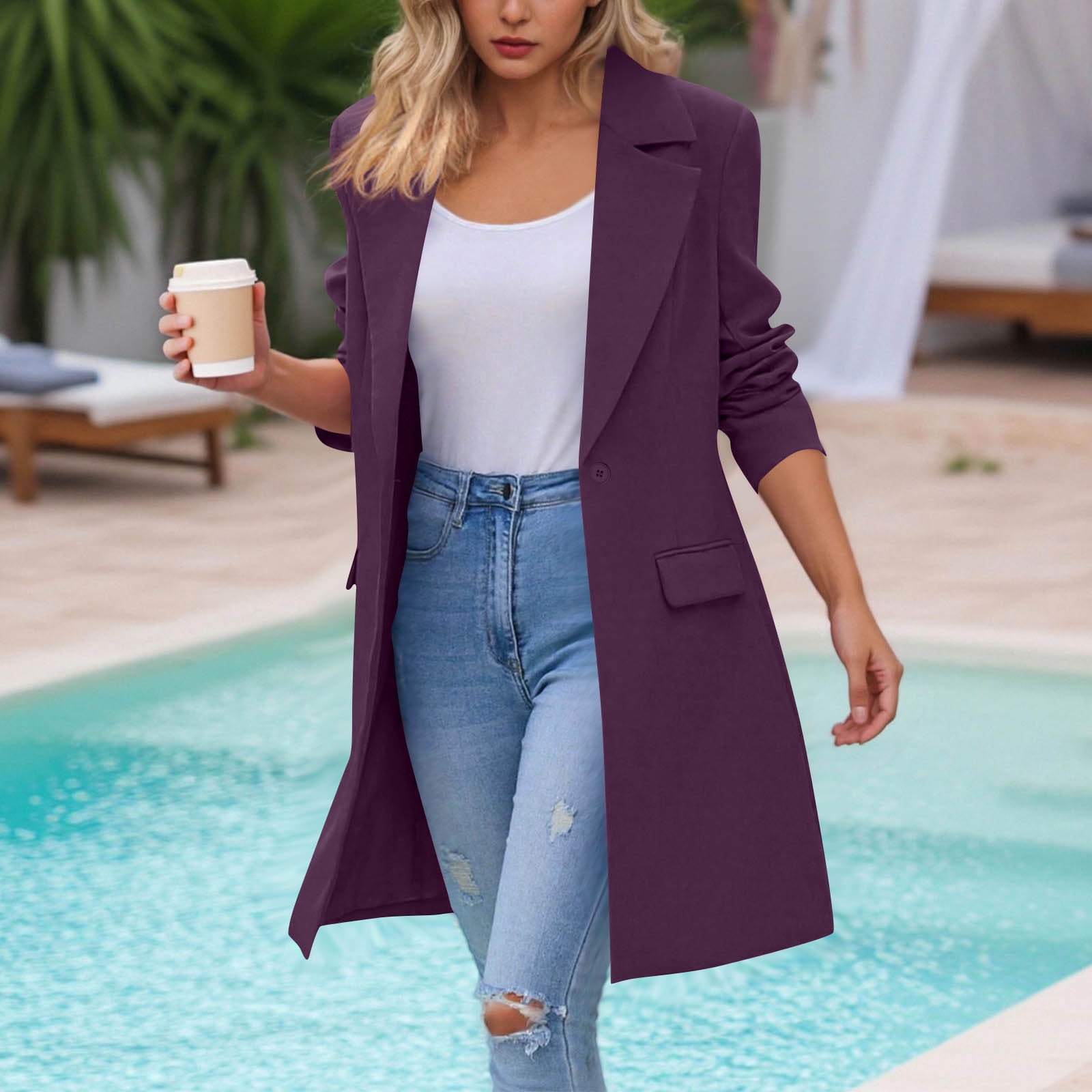 Click here for Ailaofu Womens 2025 Spring Fall Long Blazer Jacket... prices