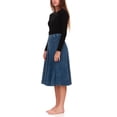 BGDK Women's/Teens Stonewash Cotton Flared Midi Skirt – Denim Look ...