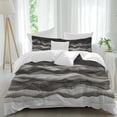 4 Piece Duvet Cover Set Cal king, Black Grey Color Gradient Art Soft ...
