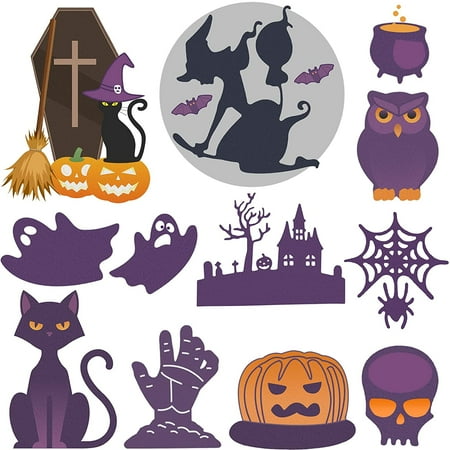 13 Pieces Halloween Metal Die Cuts DIY Metal Craft Dies Ghost House ...