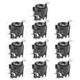1/5/10Pcs 3 Pin Female to 6.35mm Male Panel Mount Connector - Walmart.com