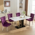 ODUSE-DAILY Velvet Dining Chairs Set of 6, Violet Kitchen & Dining Room Chairs, Nailheads Tufted ...
