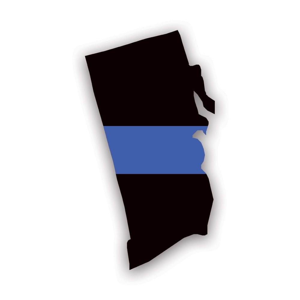 Rhode Island State Shaped The Thin Blue Line Sticker Decal - Self ...