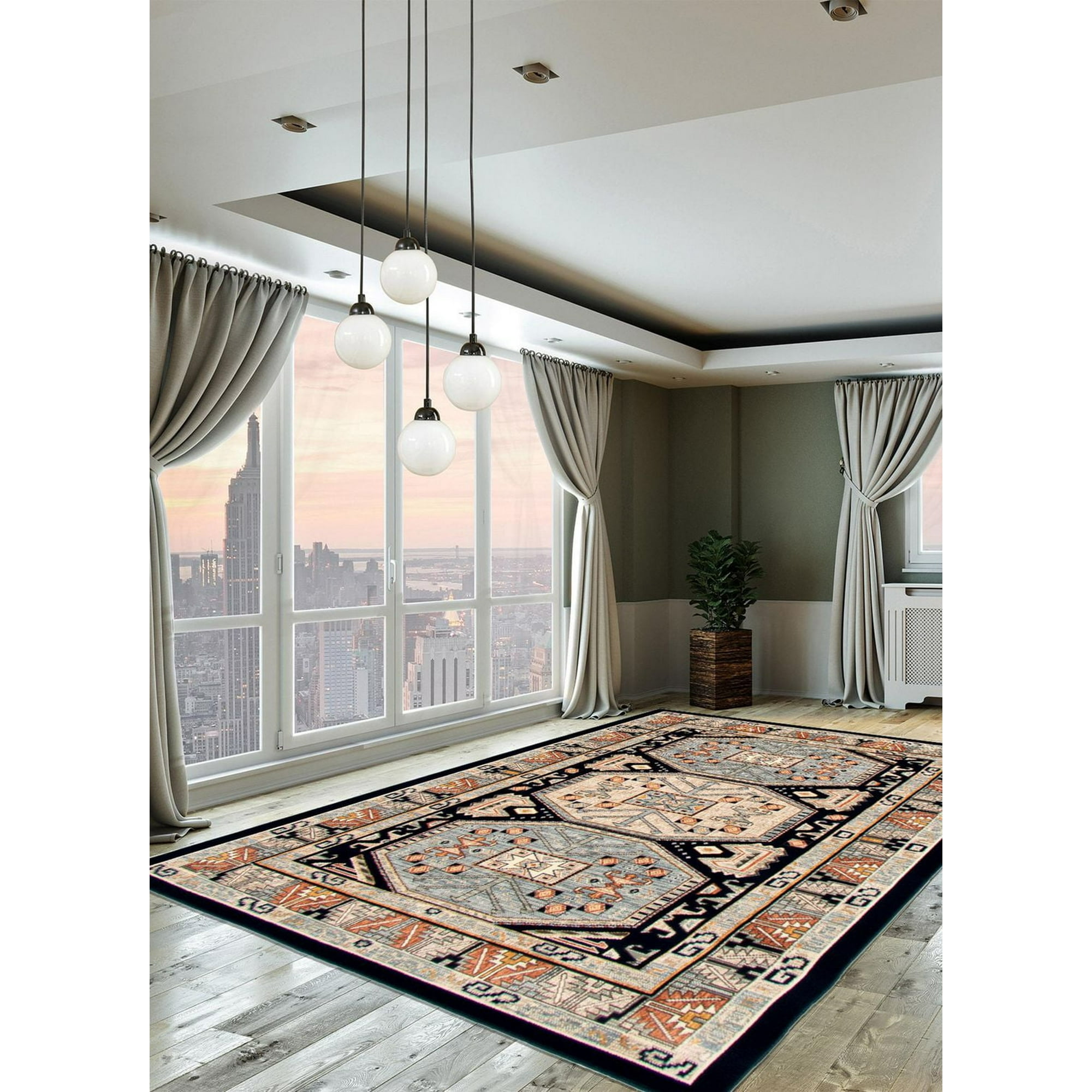 Click here for Ecarpet Qashqai Blue Rug 8 Ft X 10 Ft prices