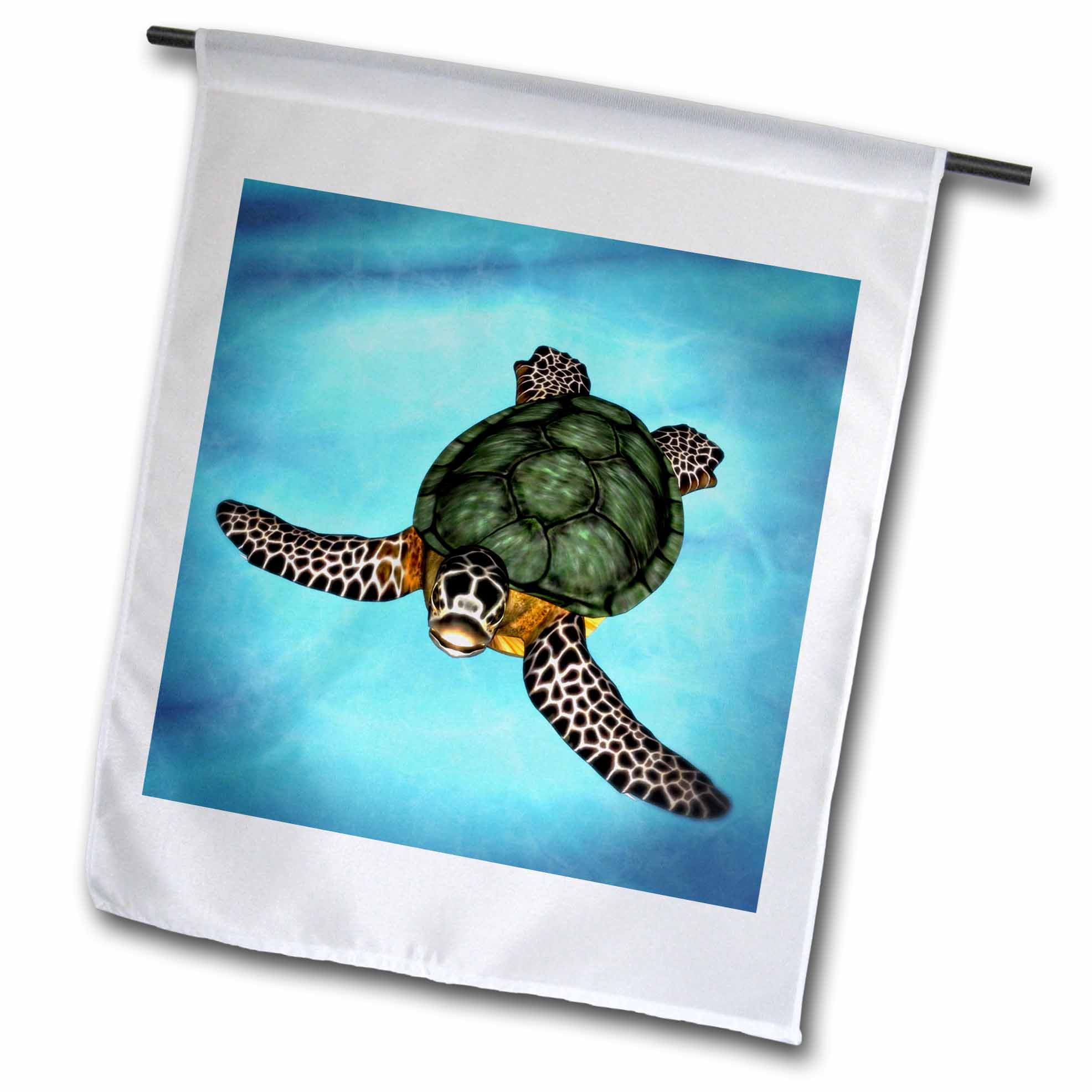 3dRose Sea Turtle swimming in the Ocean - Garden Flag, 12 by 18-inch ...