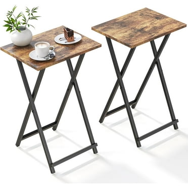Mainstays Indoor Folding Table Set of 4 in Walnut L19 x W15 x H26 ...