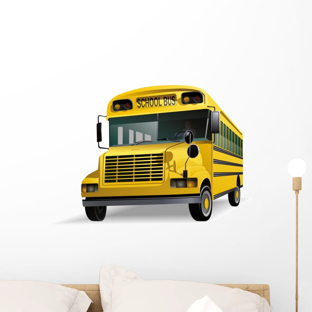 School Bus Wall Decal Mural by Wallmonkeys Vinyl Peel and Stick Graphic ...