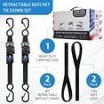 Based Retractable Ratchet Straps (2PK) 1in x 6ft - 1,500lb Break ...