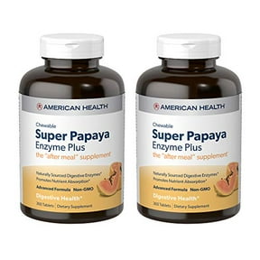 Spring Valley Papaya Enzyme Complex Chewable Tablets Dietary Supplement ...