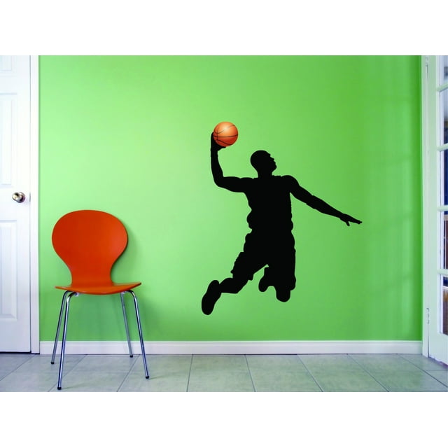 Custom Wall Decal Basketball Player Slam Dunk Jumpman Vinyl Wall Decal ... Custom Wall Decal Basketball Player Slam Dunk Jumpman Vinyl Wall Decal ...