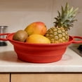 Collapsible Colander with Handle, Silicone Kitchen Colander for Easy ...