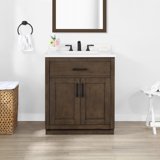 Ove Decors Bailey 30 in W x 22 in D Almond Latte Bathroom Vanity with ...