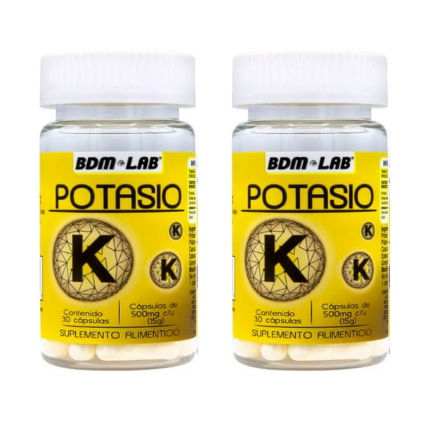 DUO PACK CÁPSULAS DE POTASIO CON 30 C/U BDM-LAB 2 frascos con 30 caps ...