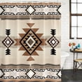 Brown Triangle Combination Shower Curtain for Bathroom, Bohemian Luxury ...