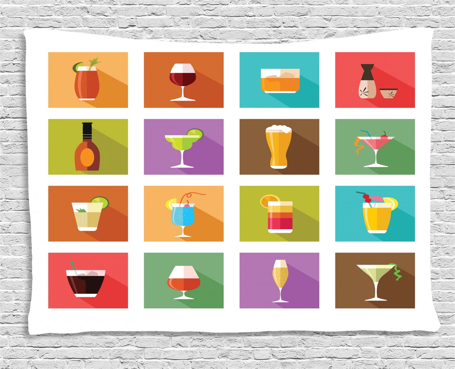Alcohol Tapestry, Modern Graphic Composition of Alcoholic Beverages ...