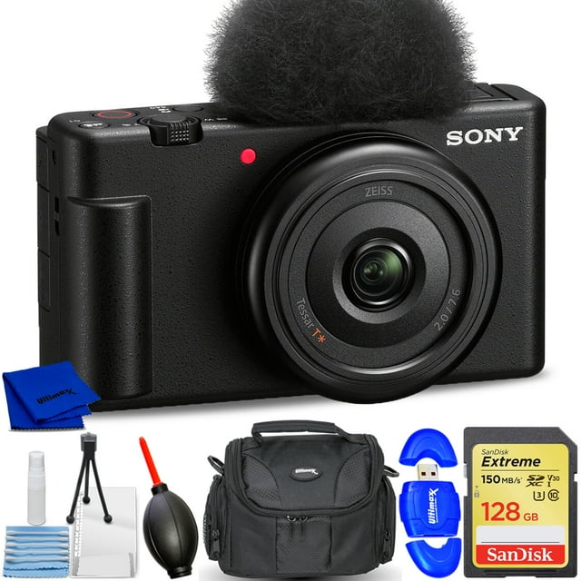 Sony ZV-1F Vlogging Camera (Black) ZV1F/B - 7PC Accessory Bundle - Walmart.com