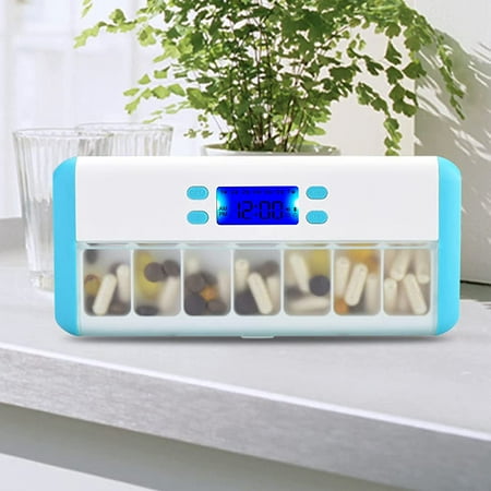 Weekly Pill Box with LED Electronic Timing Reminder & Smart Vibrating ...