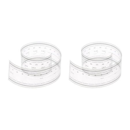 Uxcell 2pcs Film Flexible Ruler 30cm 0.1mm Scale with R Angle & Width ...