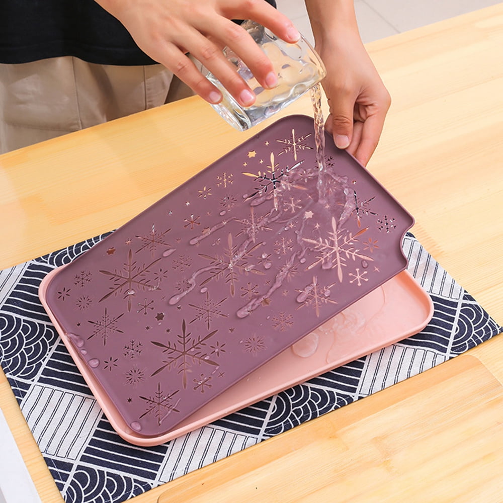 Double-Layer Dish Drainer Tray, Drain Board Dish Drying Mat, Dish ...