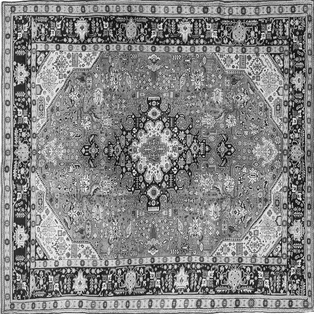 Ahgly Company Indoor Square Persian Gray Traditional Area Rugs, 5 ...