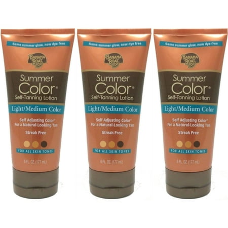 3 Pack Banana Boat,Summer Color Self-Tanning Lotion, Light/Medium Color ...