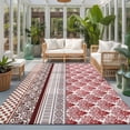 Area Rug 3x5ft, Medieval Pink Geometric Stripes Washable Rugs for ...