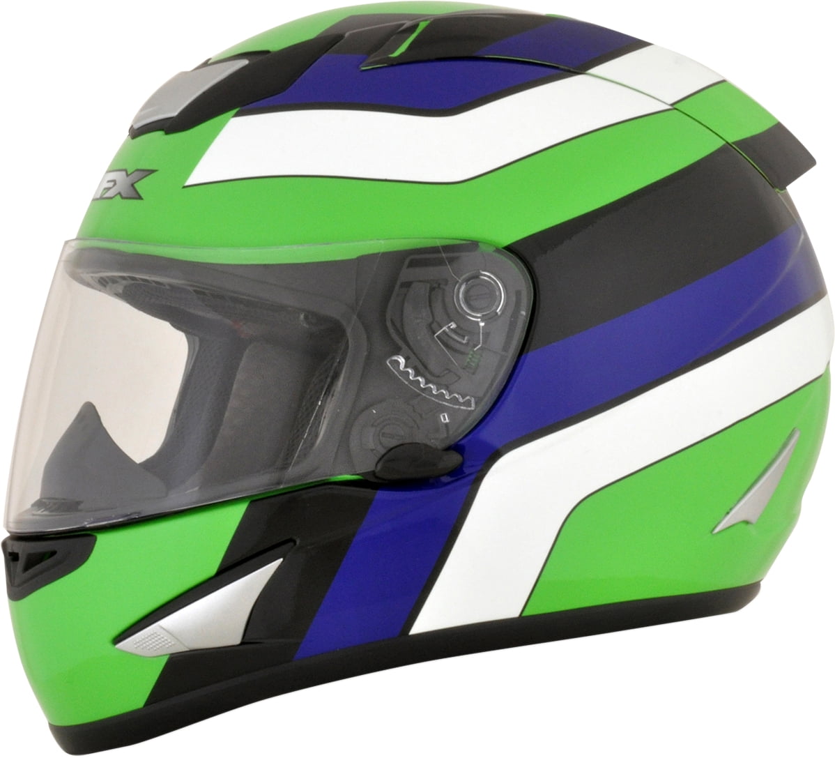 AFX FX95 Full-Face Motorcycle Racing Helmet, Vintage Kawasaki Graphics ...