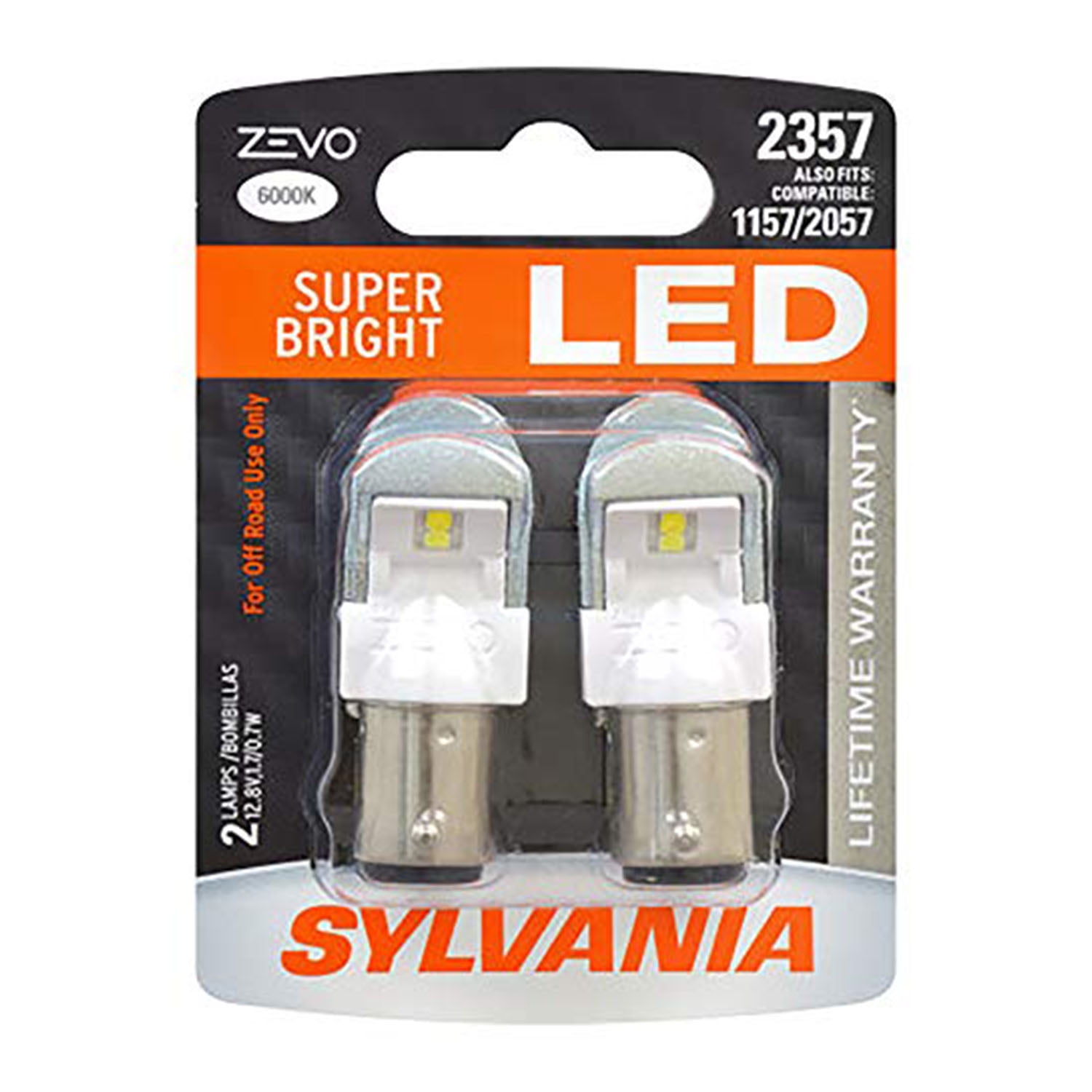 Sylvania Zevo 2357 White LED Bright Interior Exterior Light Bulb Set (2 ...
