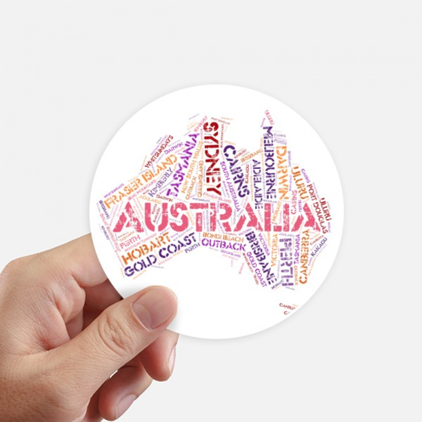 Australia Flavor Map Scenic Spots Illustration Sticker Round Wall ...