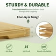Bamboohomie Bamboo Cutting Board Set of 3 with Stand and Juice Groove ...