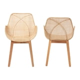 bali & pari Ballerina Rattan and Mahogany wood Japandi Dining Chairs ...