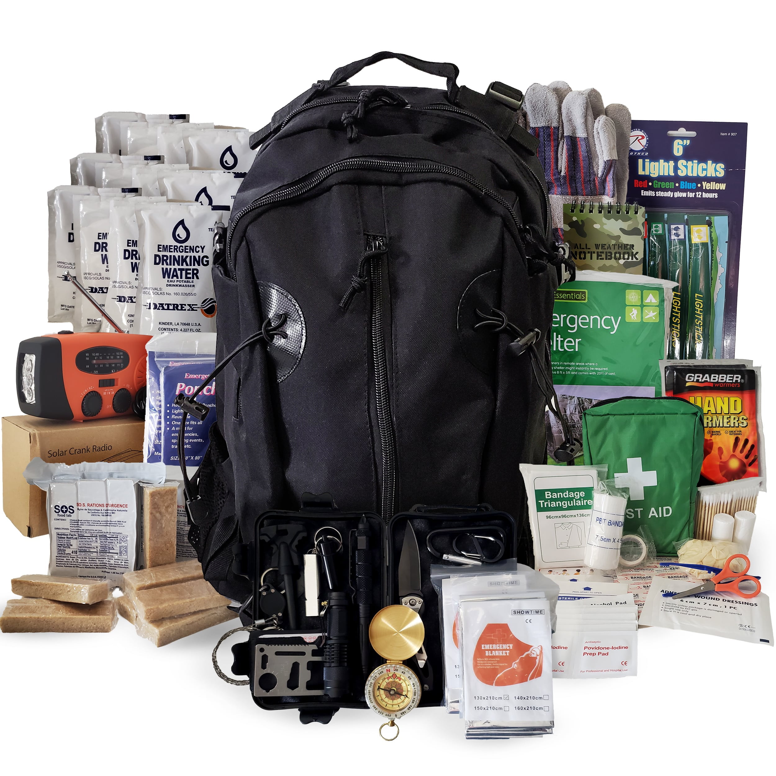 2 Person Emergency Kit / Survival Backpack for 72 Hours for Natural ...