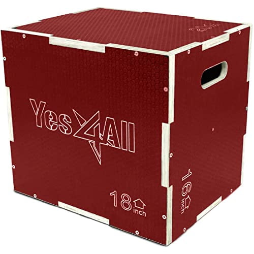Yes4All 3-in-1 Wooden Plyo Box, Non Slip Surface with Hex Grip, Three ...