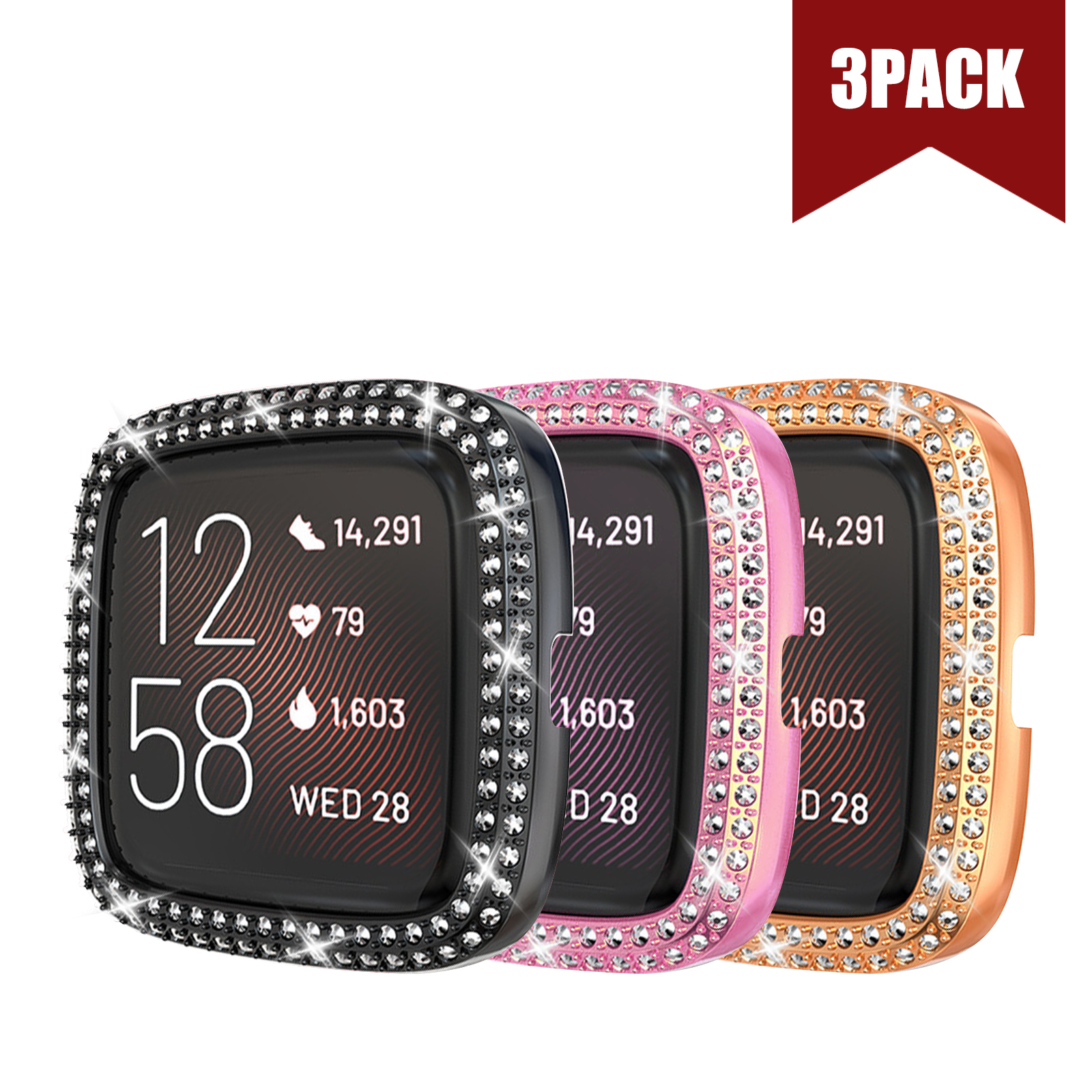 TSV 3 2 1 Pcs Screen Protector Compatible With Fitbit Versa 2 Case TSV 3 2 1 Pcs Screen Protector Compatible With Fitbit Versa 2 Case