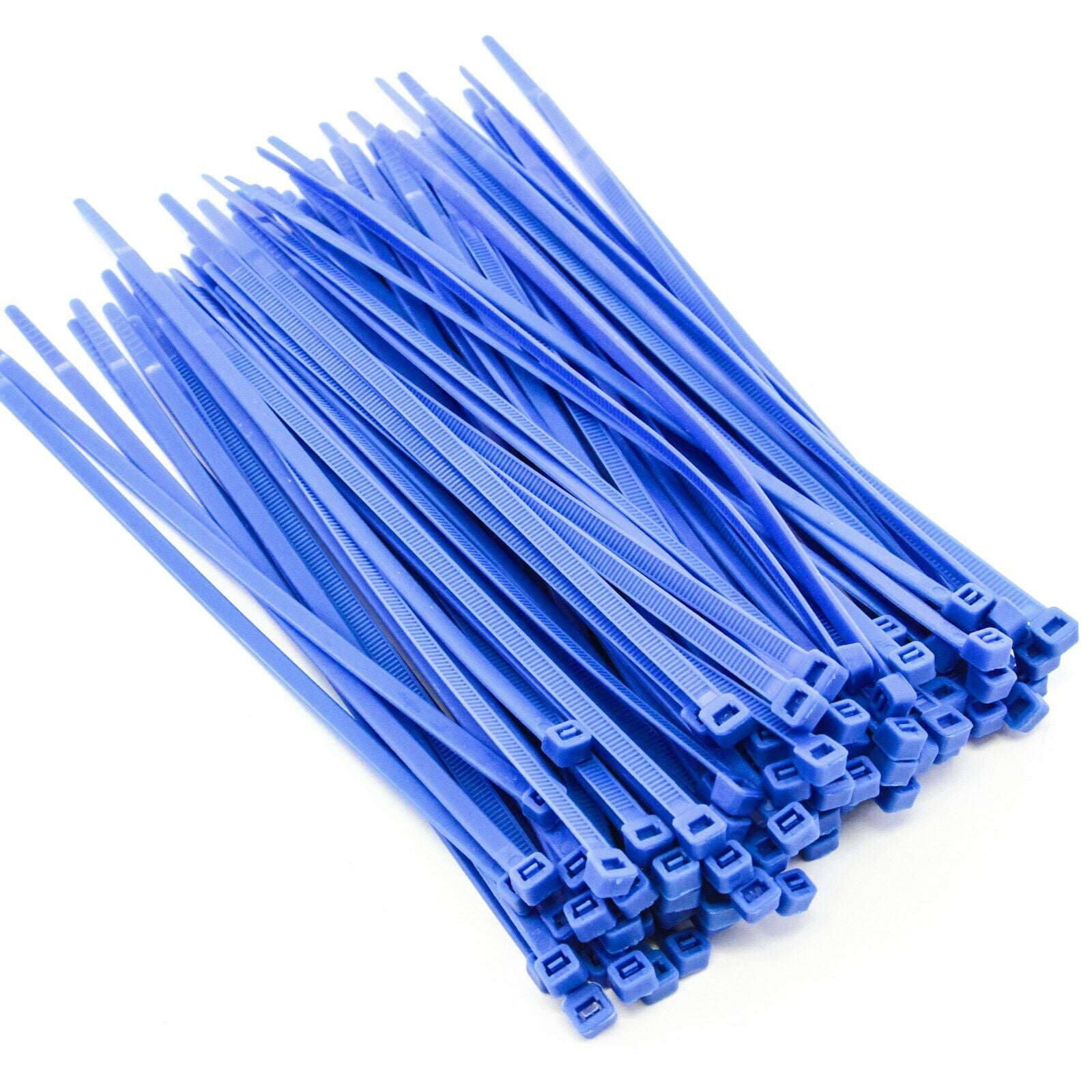 100 Pack Heavy Duty 8" 50lbs Zip Cable Tie Down Strap Wire Uv Blue ...
