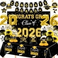 2026 Black Gold Graduation Season Theme Party Supplies Graduation ...