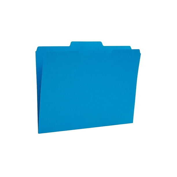 Staples Colored Top-Tab File Folders 3 Tab Blue Letter Size 24/Pack ...