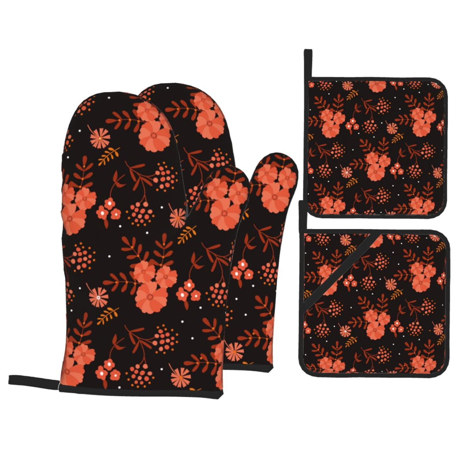 Oven Mitts and Pot Holders Set, Baking 4-Piece Set for Kitchen, Outdoor ...
