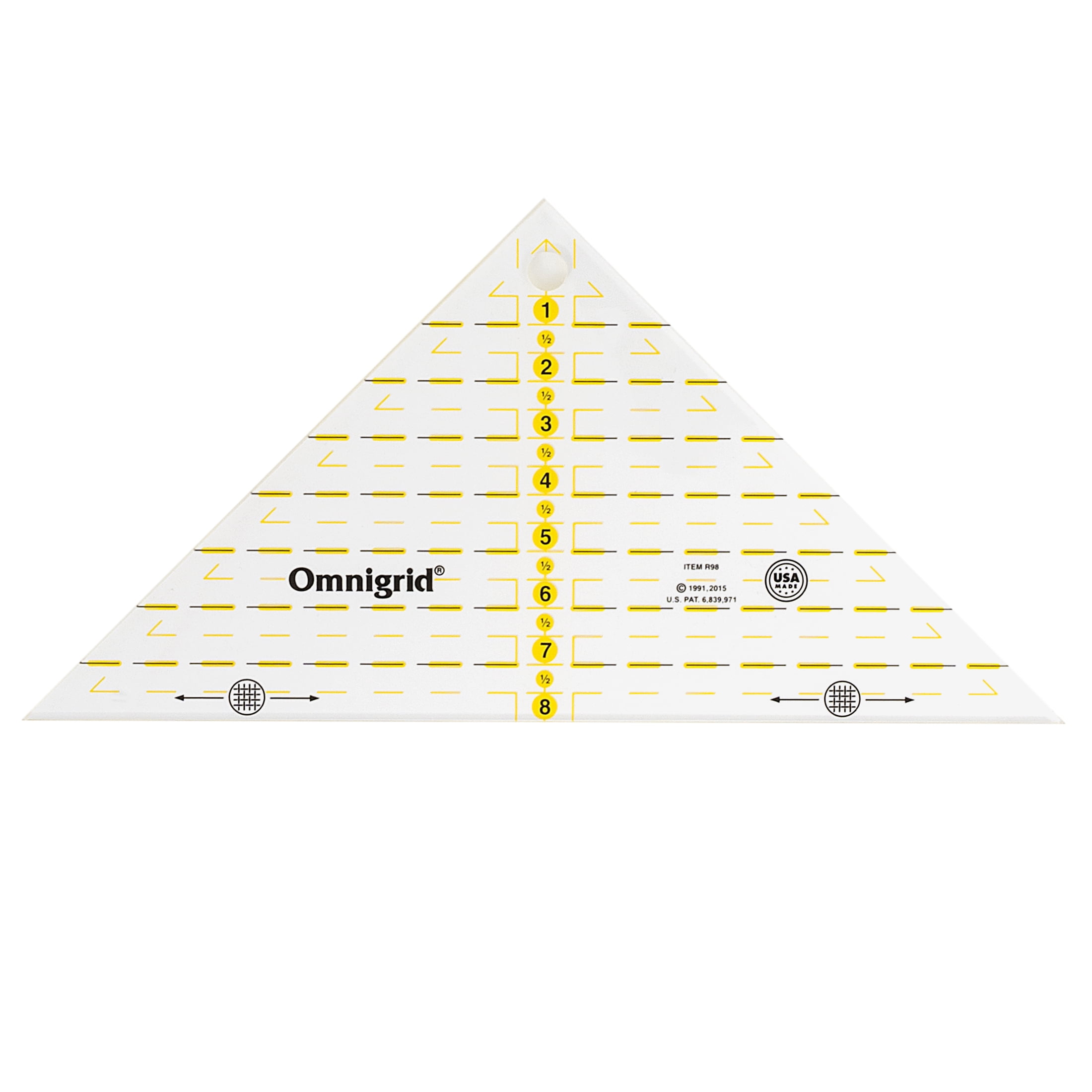 Omnigrid 8" Right Triangle Ruler, Quarter-Square Triangle Quilter's ...