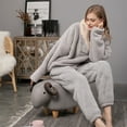 Women's Fuzzy Pajama Sets 2 Piece Pjs Cozy Fleece Fluffy Oversized ...