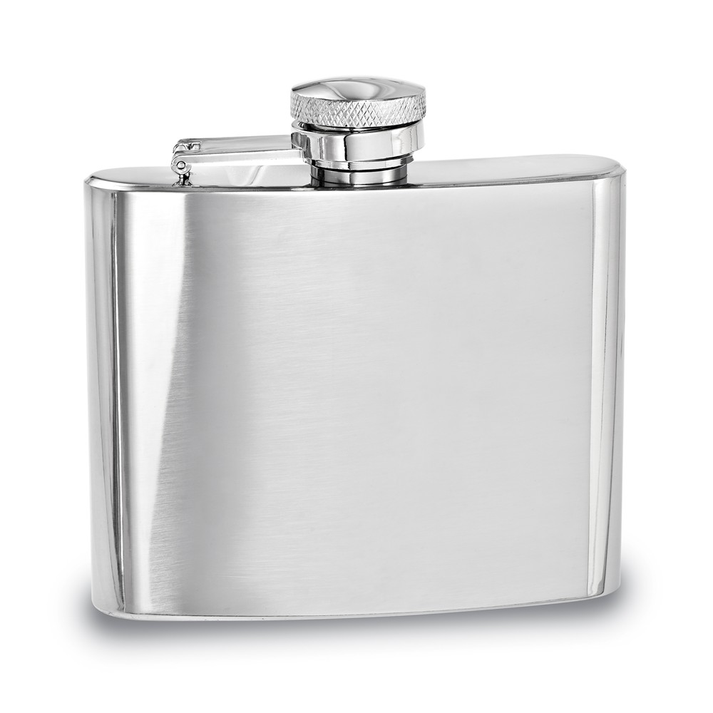 FB Jewels Polished Stainless Steel 5oz Rectangle Flask - Walmart.com