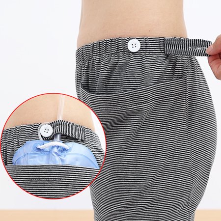 Elastic Waist Ostomy Urine Bag Pants Double Pocket Fit 2000ml Bags with ...