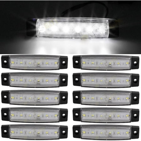 YUK 10 pcs 3.8" 6 LED Side Led Marker Trailer marker lights for trucks ...