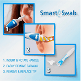 Smart Swab Ear Cleaner Safe Ear Wax Removal Kit with 16 Spiral Tips and ...