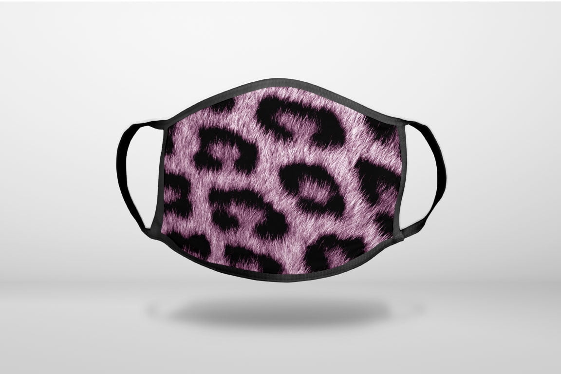 Purple Black Leopard Fur Skin Print - 3-Ply Reusable Soft Cloth Face ...