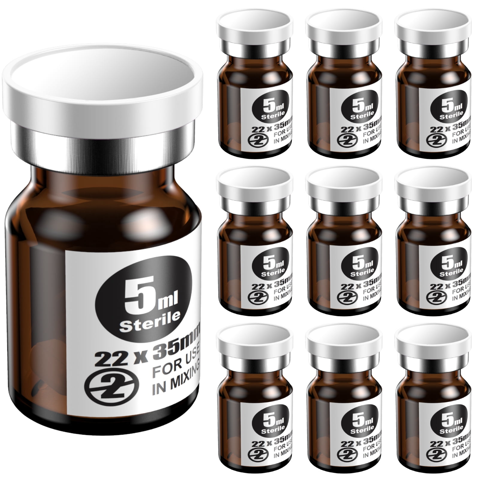 Sterile Empty Amber Vials with Self Healing Injection Port,with Flip ...